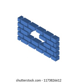 Brick Wall Isometric Left Top View Stock Vector (Royalty Free ...