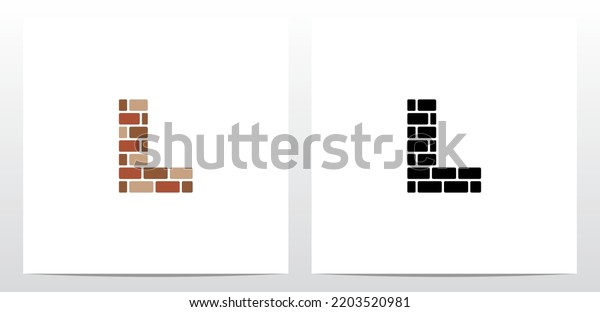 Brick Wall Letter Logo Design L Stock Vector (Royalty Free) 2203520981 ...