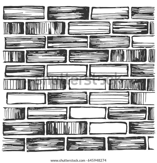 Brick Wall Masonry Sketch Vector Antique Stock Vector (Royalty Free ...