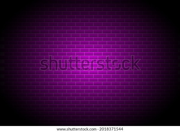 Brick Wall Purple Neon Lightning Stonewall Stock Vector (Royalty Free ...