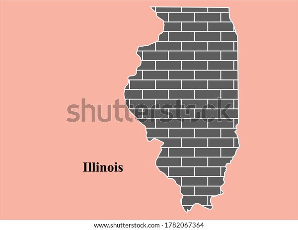 Bricked Texture Map United State Illinois Stock Vector (Royalty Free ...