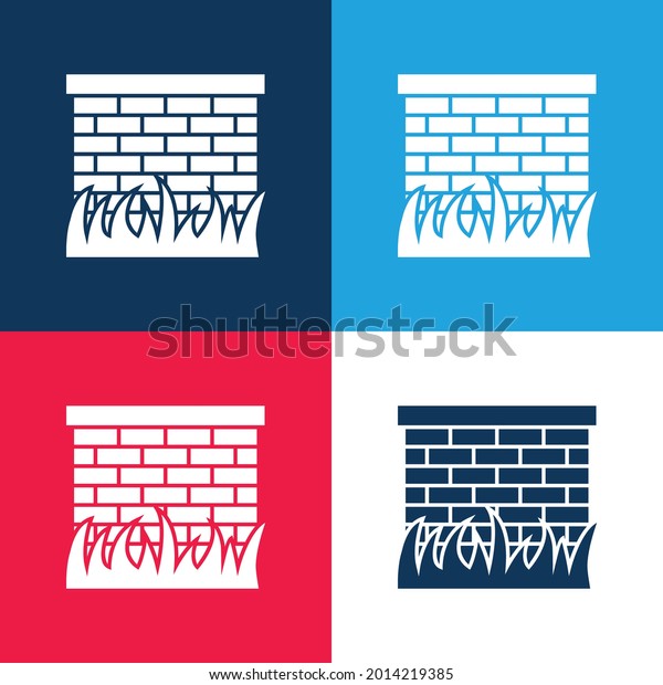 Bricks Wall Grass Leaves Border Blue Stock Vector (Royalty Free ... Bricks Wall Grass Leaves Border Blue Stock Vector (Royalty Free ...