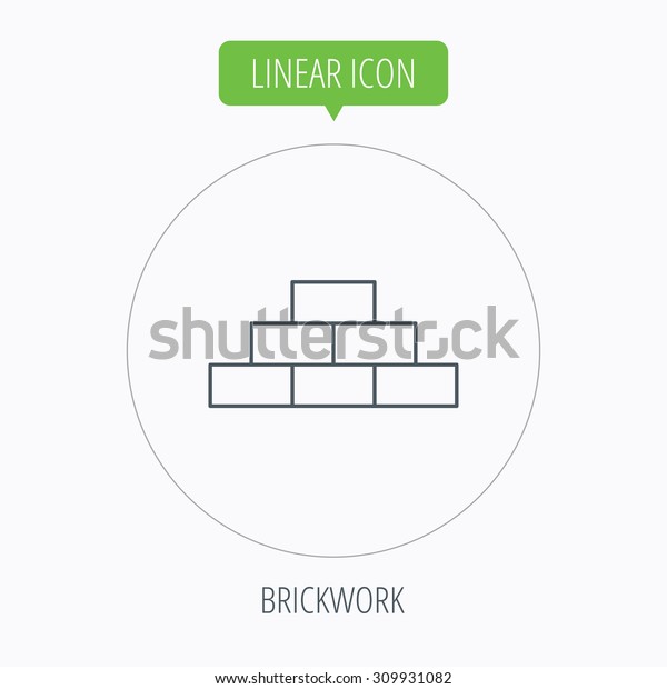 Brickwork Icon Brick Construction Sign Linear Stock Vector (Royalty ...