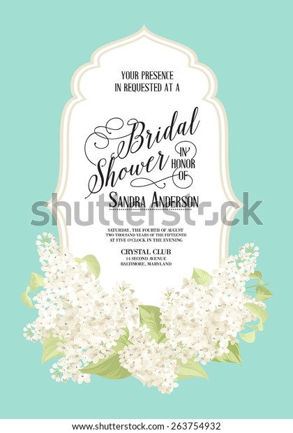 Bridal Shower Card Background White Siringa Stock Vector (Royalty Free ...
