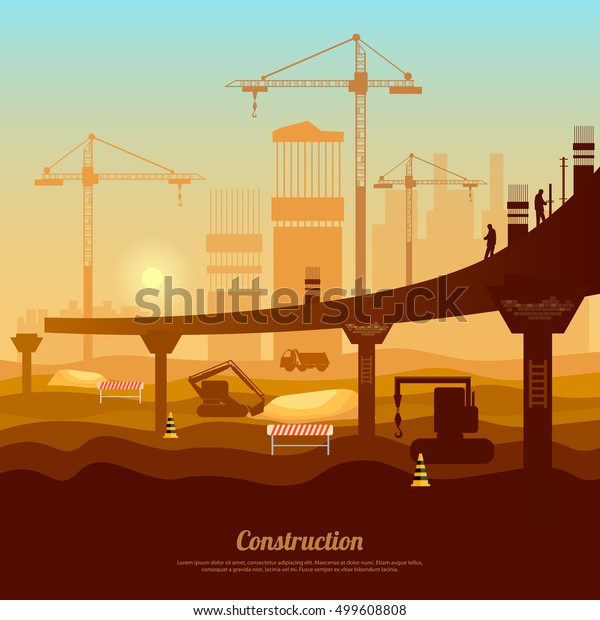 Bridge Construction Professional Modern Large Scale Stock Vector ...