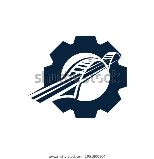 Bridge Gear Logo Design Vector Illustration Stock Vector (Royalty Free ...