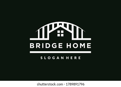 Bridge Home Logo Design Vector Template Stock Vector (Royalty Free ...