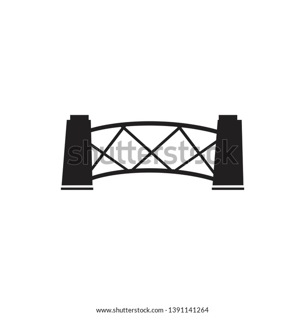 Bridge Icon Black On White Background Stock Vector (Royalty Free ...