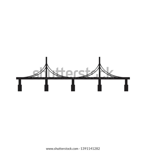 Bridge Icon Black On White Background Stock Vector (Royalty Free ...
