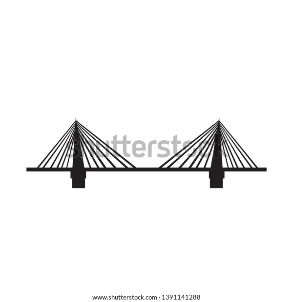 Bridge Icon Black On White Background Stock Vector (Royalty Free ...