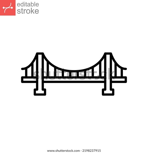 Bridge Icon Outline Style Road Architecture Stock Vector (Royalty Free ...