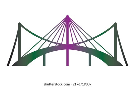 Bridge Illustration Logo Vector Template Purple Stock Vector (Royalty ...