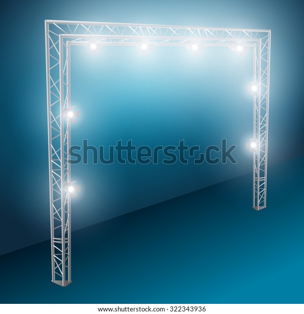 Bridge Lights White Spotlights 2 Stock Vector (Royalty Free) 322343936