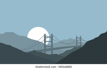 Bridge On Hill Background Nature Landscape Stock Vector (Royalty Free ...