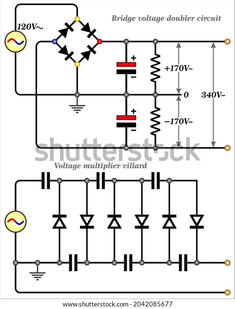 Bridge Voltage Doubler Circuit Voltage Multiplier Stock Vector (Royalty ...