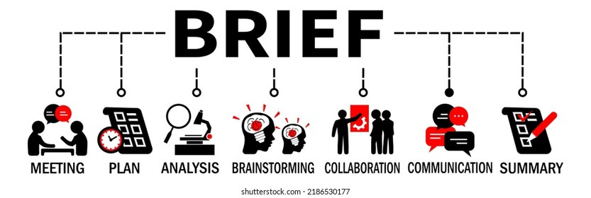 Brief Briefing Vector Illustration Concept Icons Stock Vector (Royalty ...
