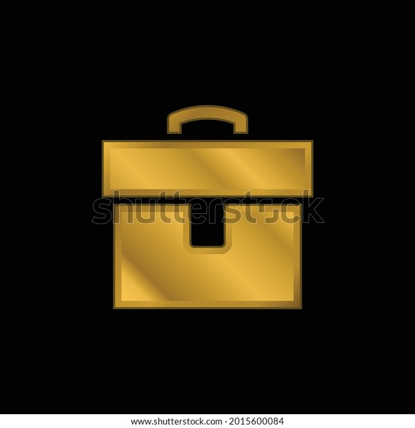 Briefcase Gold Plated Metalic Icon Logo Stock Vector (Royalty Free ...