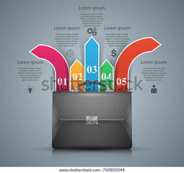 Briefcase Office Business Infographic Vector Eps Stock Vector (Royalty ...