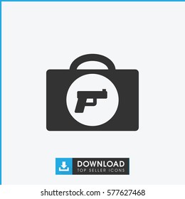 Simple Outline Briefcase Weapon Vector Icon Stock Vector (Royalty Free ...