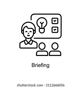 Briefing Vector Outline Icon Web Isolated Stock Vector (Royalty Free ...