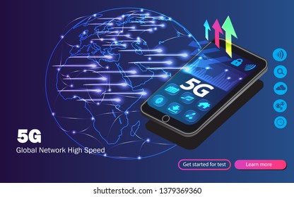 Bright 5g Wireless Internet Wifi Connection Stock Vector (Royalty Free ...