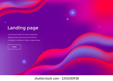 Bright Background Landing Page Waves Eps Stock Vector (Royalty Free ...