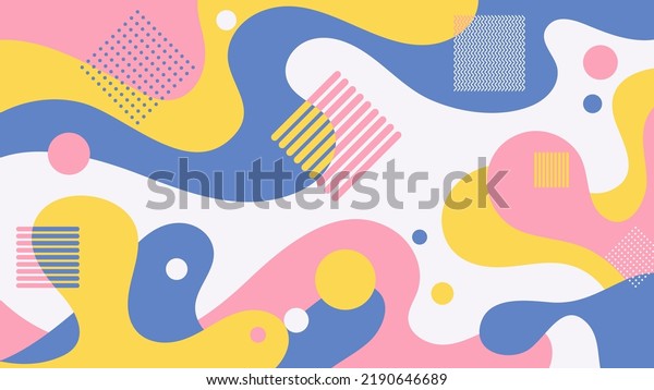 Bright Beautiful Memphis Style Wallpaper Geometric Stock Vector ...