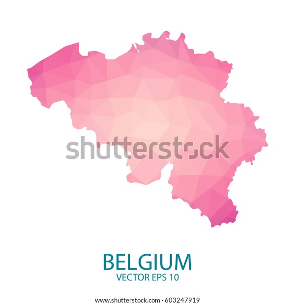 Bright Belgium Map National Colors Geometric Stock Vector (Royalty Free ...