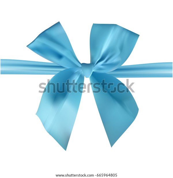 Bright Blue Bow Isolated On White Stock Vector (Royalty Free) 665964805 ...