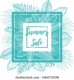 Bright Blue Square Frame Hand Drawn Stock Vector (Royalty Free ...