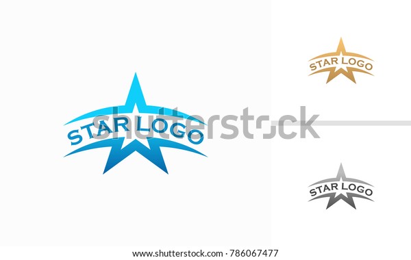 Bright Blue Star Logo Designs Template Stock Vector (Royalty Free ...