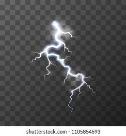 Bright Cartoon Thunderbolt On Transparent Background Stock Vector ...