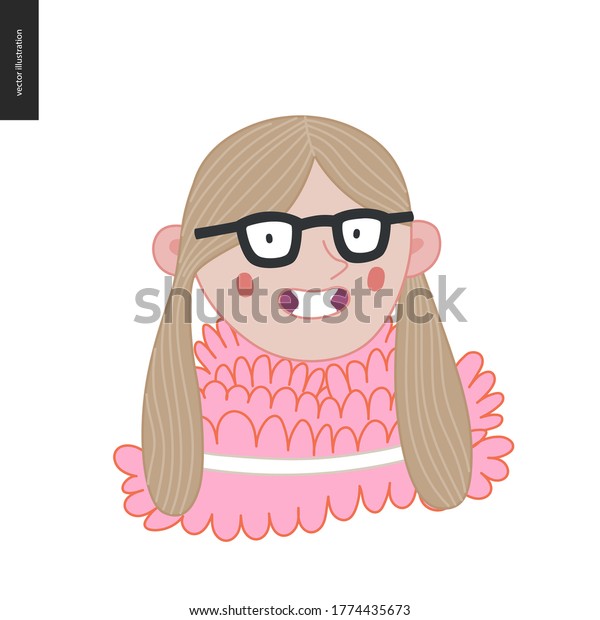 Bright Characters Portraits Hand Drawn Flat Stock Vector (Royalty Free ...