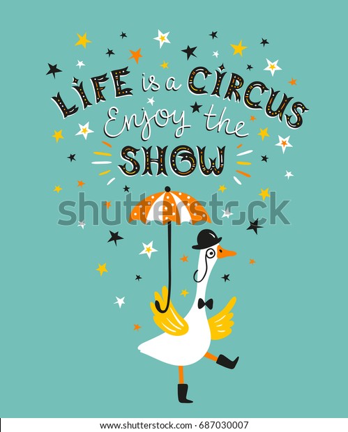 Bright Circus Poster Design Goose Text Stock Vector (Royalty Free ...