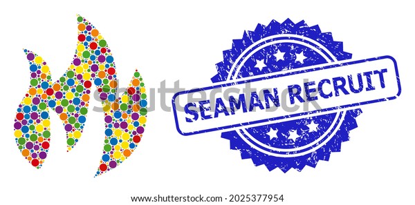 Bright Colored Collage Fire Seaman Recruit Stock Vector (Royalty Free ...