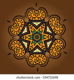 Bright Colored Mandala Print Template Fabric Stock Vector (Royalty Free ...