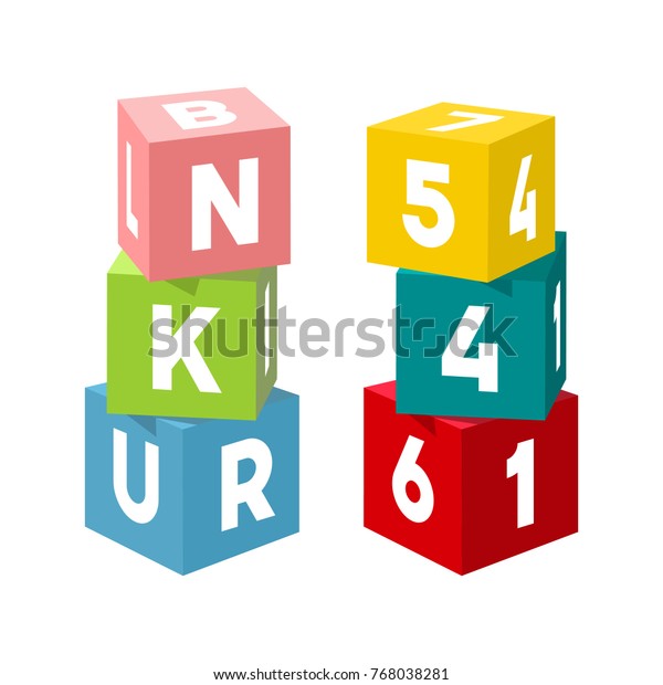Bright Colorful Toy Bricks Building Towers Stock Vector (Royalty Free ...