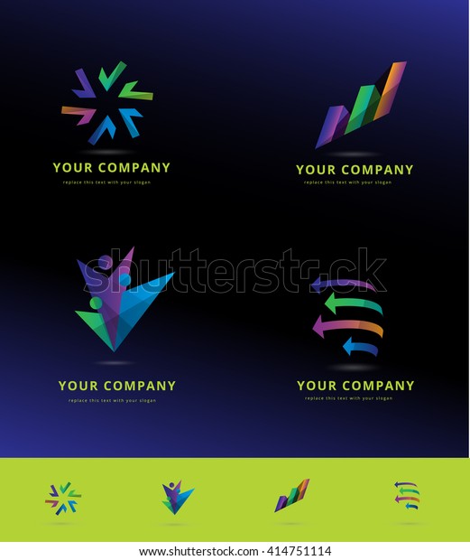 Bright Colors Corporate Logo Icon Collection Stock Vector (Royalty Free ...