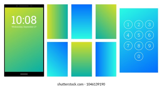 Bright Colors Gradient Screen Backgrounds Set Stock Vector (Royalty ...