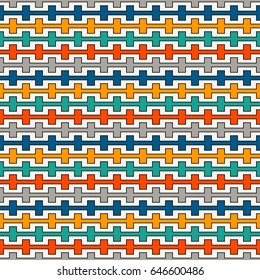 Bright Colors Seamless Pattern Battlement Curved Stock Vector (Royalty ...
