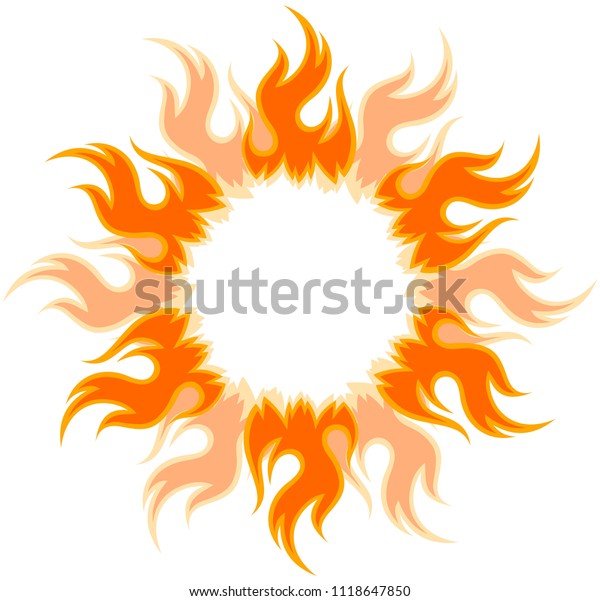 Bright Fiery Sun Stock Vector (Royalty Free) 1118647850