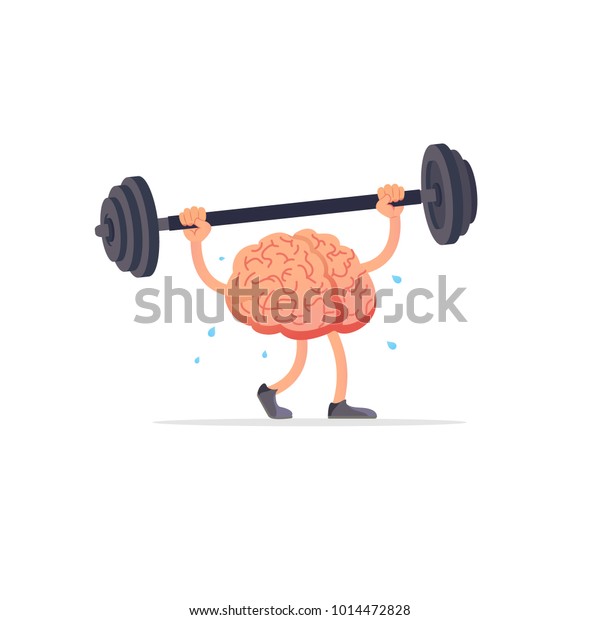 Bright Flat Vector Illustration Brain Weight Stock Vector (Royalty Free ...