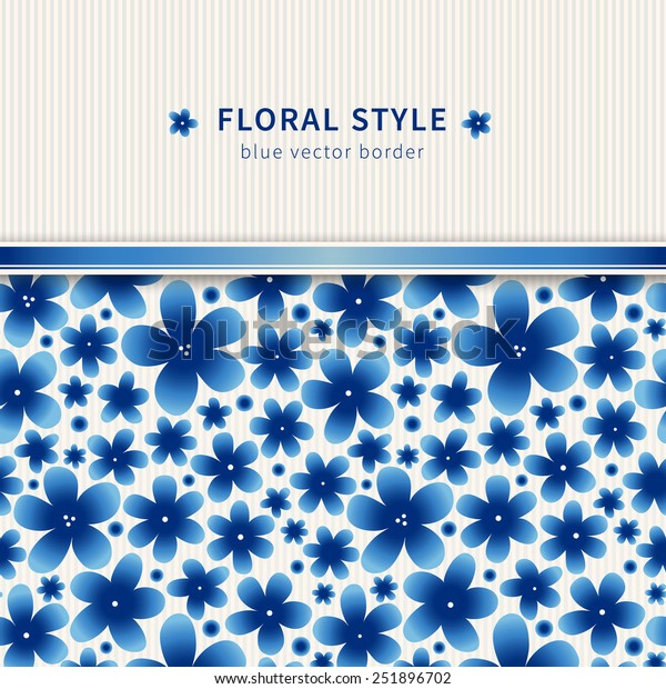 Bright Floral Border On Light Background Stock Vector (Royalty Free ...