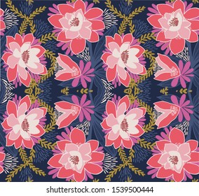 Bright Floral Pattern Perfect Textiles Bedding Stock Vector (Royalty ...