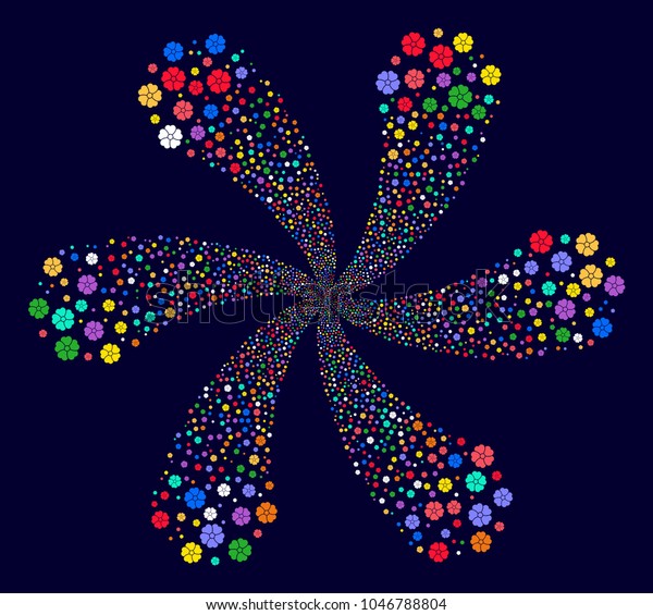 Bright Flower Rotation Motion On Dark Stock Vector (Royalty Free ...