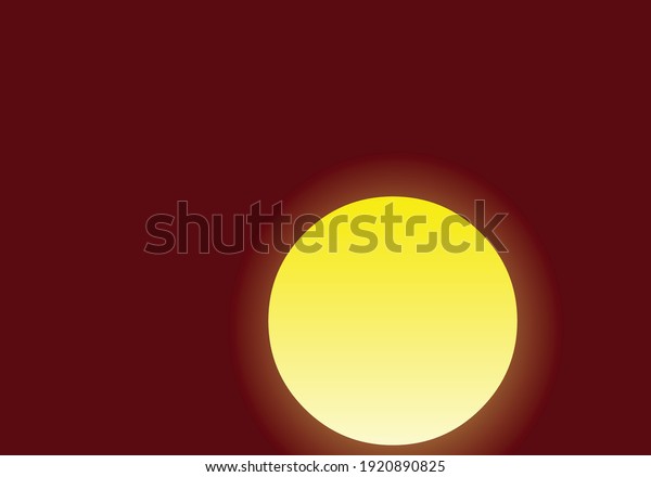 Bright Full Moon Yellow Color Vector Stock Vector (Royalty Free ...