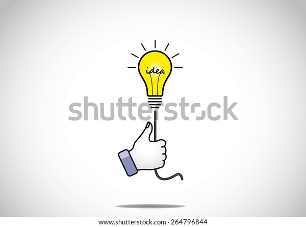 Bright Glowing Yellow Idea Solution Light Stock Vector (Royalty Free ...