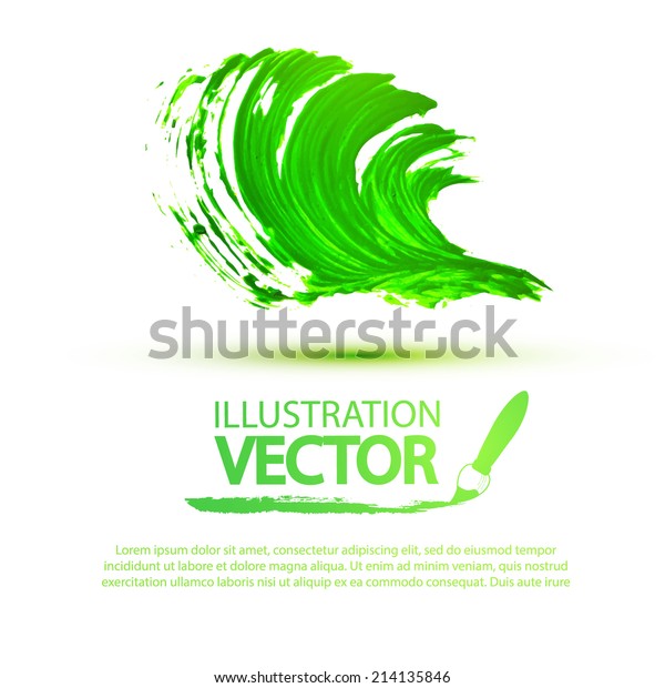 Bright Green Paint Stroke Vector Background Stock Vector (Royalty Free ...