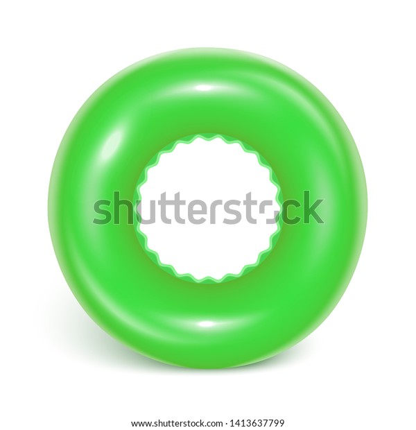 Bright Green Swimming Circle Inflatable Rubber Stock Vector (Royalty ...