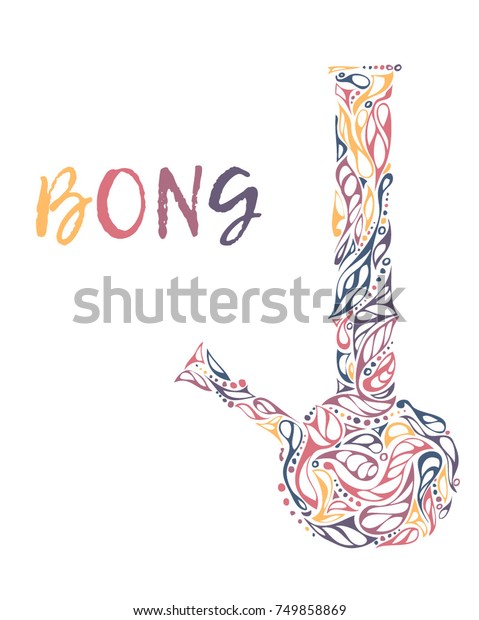 Bright Handdrawn Bong Pipe Marijuana Stock Vector (Royalty Free ...